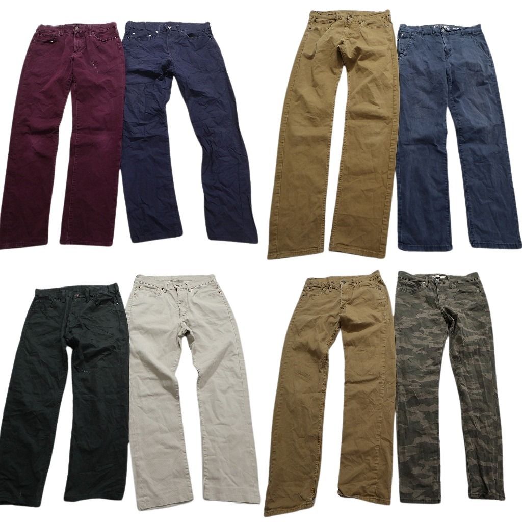 古着卸 まとめ売り リーバイス パンツ 8枚セット (メンズ W30 /W31 /W32 ) 迷彩柄 505 511 ワインレッド ...