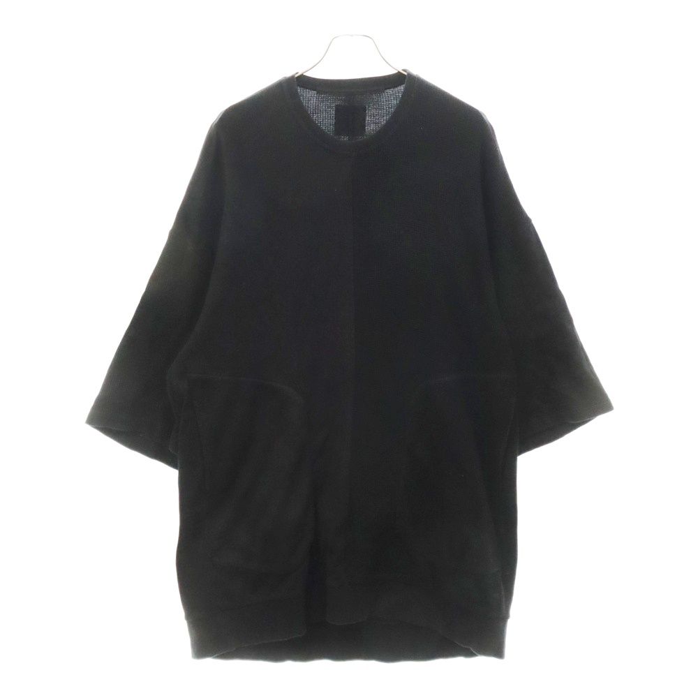 JULIUS (ユリウス) 20SS DOUBLE FACE WAFFLE ダブル フェイス ワッフル 七分丈 カットソー Tシャツ ブラック ...