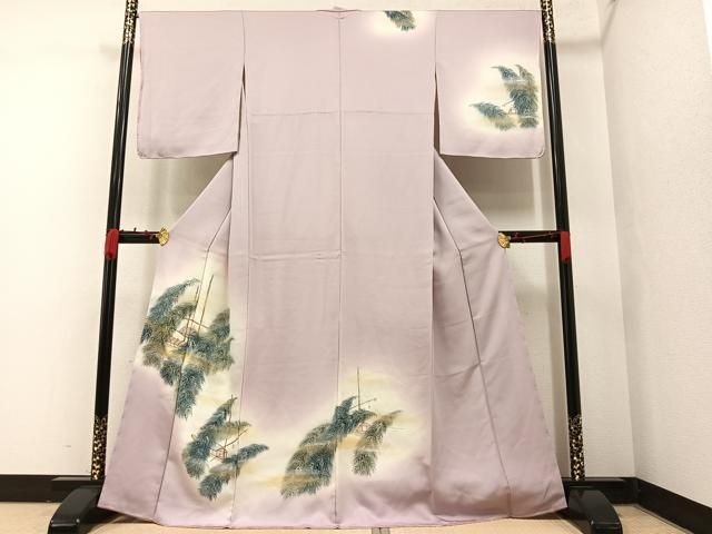 平和屋着物○訪問着 草葉文 暈し染め 金彩 正絹 逸品 未使用