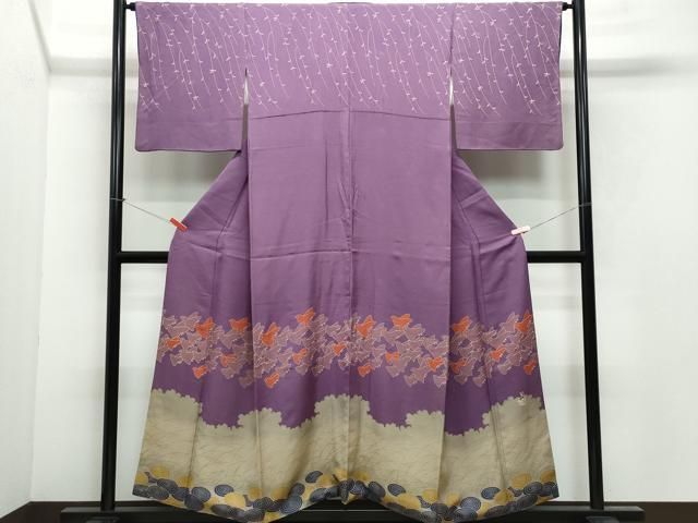 平和屋着物○上質な紬 訪問着 鱗文 正絹 逸品 AAAZ0273zg