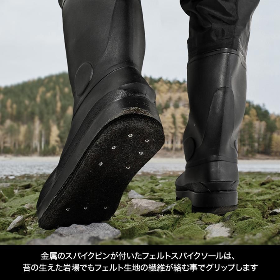 マルゴ] 長靴 防滑スパイク Wピン 軽量 反射素材 ウレタン裏地