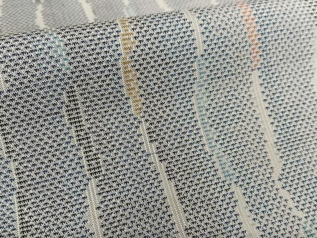 平和屋着物○本場大島紬 白大島 カタス7マルキ 変わり縞 正絹 逸品