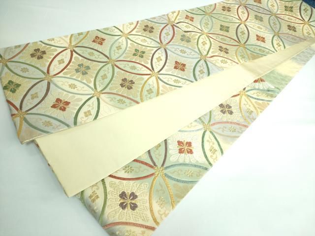 平和屋本店□極上 唐織・西陣の老舗・名門・藤原織物 六通柄袋帯 七宝