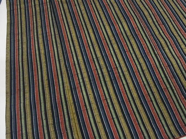 平和屋着物○上質な紬 花織 間道 正絹 逸品 DAAS2493tw