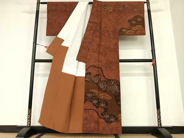 平和屋着物●訪問着　道長花文　金通し地　正絹　逸品　AABD9901ck 平和屋着物○訪問着 道長花文 金通し地 正絹 逸品 AABD9901ck 平和