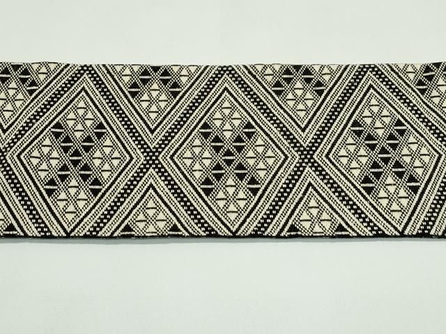 平和屋本店■極上　こぎん刺し　八寸名古屋帯　黒地　逸品　CZAA4392s5 平和屋本店□極上 こぎん刺し 八寸名古屋帯 黒地 逸品 CZAA4392s5