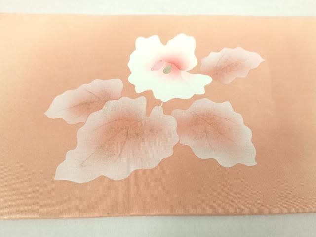 平和屋着物●塩瀬　九寸名古屋帯　作家物　手描き　草花文　金彩　正絹　逸品　DAAZ4212cm 平和屋着物○塩瀬 九寸名古屋帯 作家物 手描き 草花文 金彩 正絹 逸品