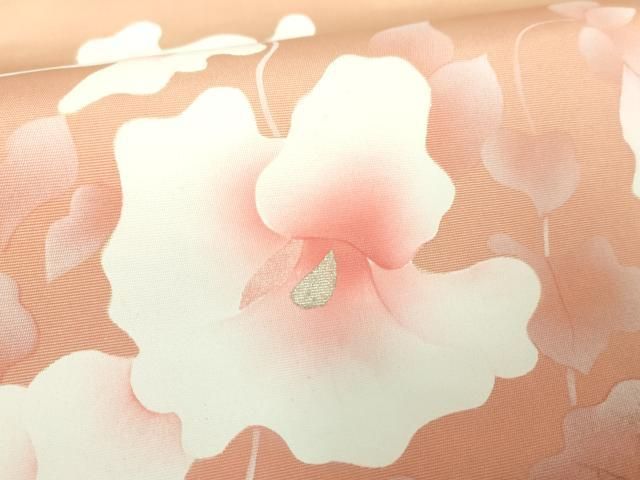 平和屋着物○塩瀬 九寸名古屋帯 作家物 手描き 草花文 金彩 正絹 逸品