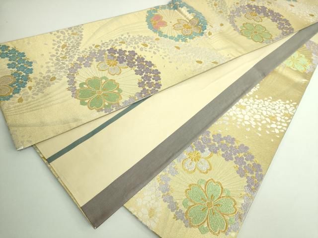 平和屋着物□極上 六通柄袋帯 唐織 舞桜 金銀糸 逸品 DZAB0008kh5