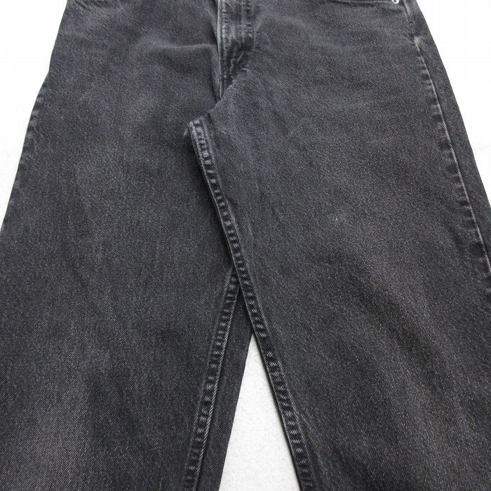 W34/古着 ジーンズ リーバイス Levis 550 メンズ 90s ヒゲ コットン 黒