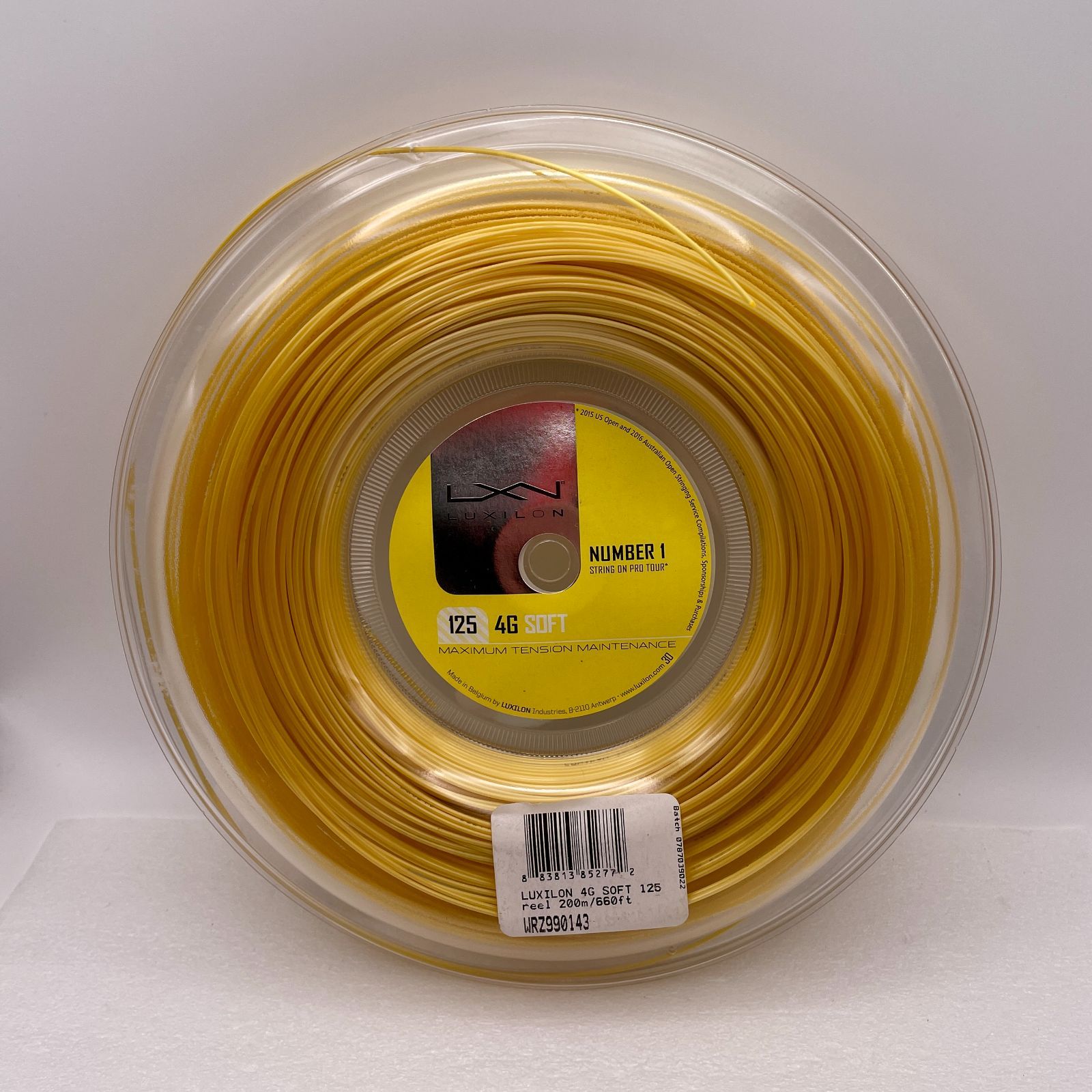 ①Q Luxilon 4G Soft 125 1.25mm 200m Reel Gold （ルキシロン 4G ソフト 125 1.25mm ...