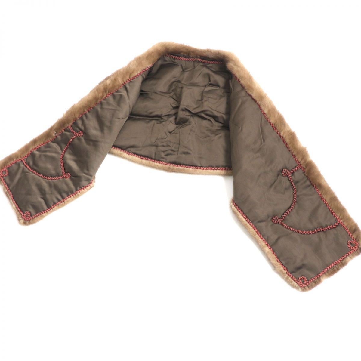 極美品▽MINK ミンク 本毛皮ショール/ストール ライトブラウン 毛質艶