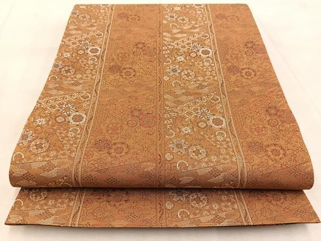 平和屋着物●両面　全通柄袋帯　紬地　七宝文　正絹　逸品　DAAY1585ps 平和屋着物◎両面 全通柄袋帯 名物裂 正絹 逸品 未使用 BAAV4183yc