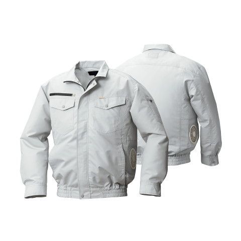 種類12：7:モスグリーン/5L 【空調服(R)】綿・ポリ混紡横ファン空調服