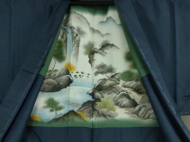 平和屋着物□極上 男性 本場大島紬 アンサンブル 長羽織 100亀甲 総