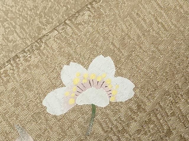 平和屋着物○太鼓柄袋帯 舞桜文 銀通し地 正絹 逸品 CAAZ0325dy - メルカリ