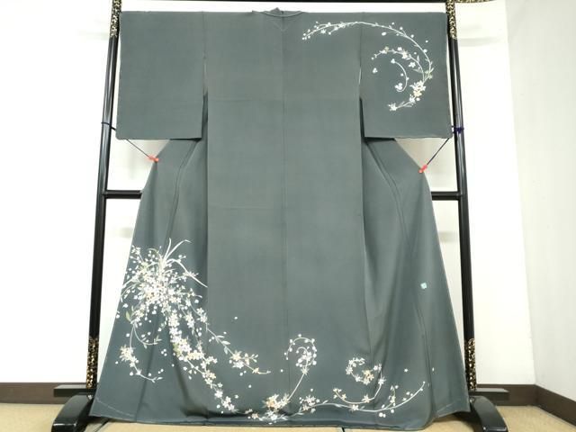 平和屋着物●本加賀友禅作家　松嶋由美　訪問着　草花文　正絹　逸品　未使用　DAAY5678ud 平和屋着物○本加賀友禅作家 松嶋由美 訪問着 草花文 正絹 逸品