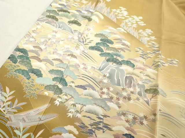 平和屋着物□豪華色留袖 友禅 作家物 渡船風景文 正絹 逸品 DAAY3712cd