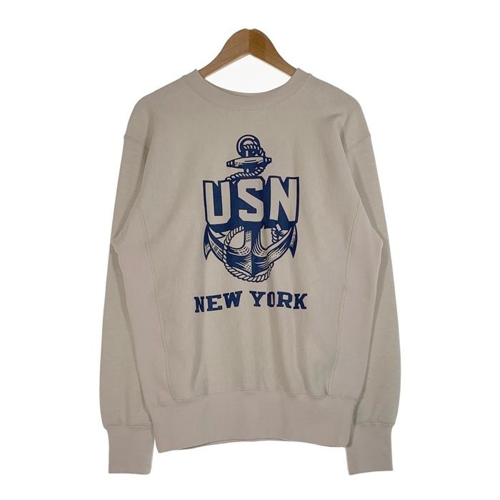 FREEWHEELERS フリーホイーラーズ セットイン・スウェットシャツ トレーナー オートミール U.S.NAVY NEW YORK ...