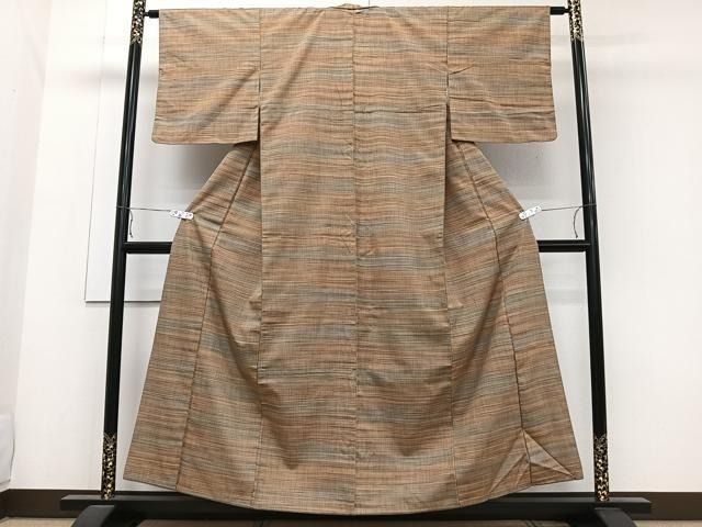 平和屋着物○上質な紬 縞 まるやま扱い 反端付き 正絹 逸品 CAAS0171th