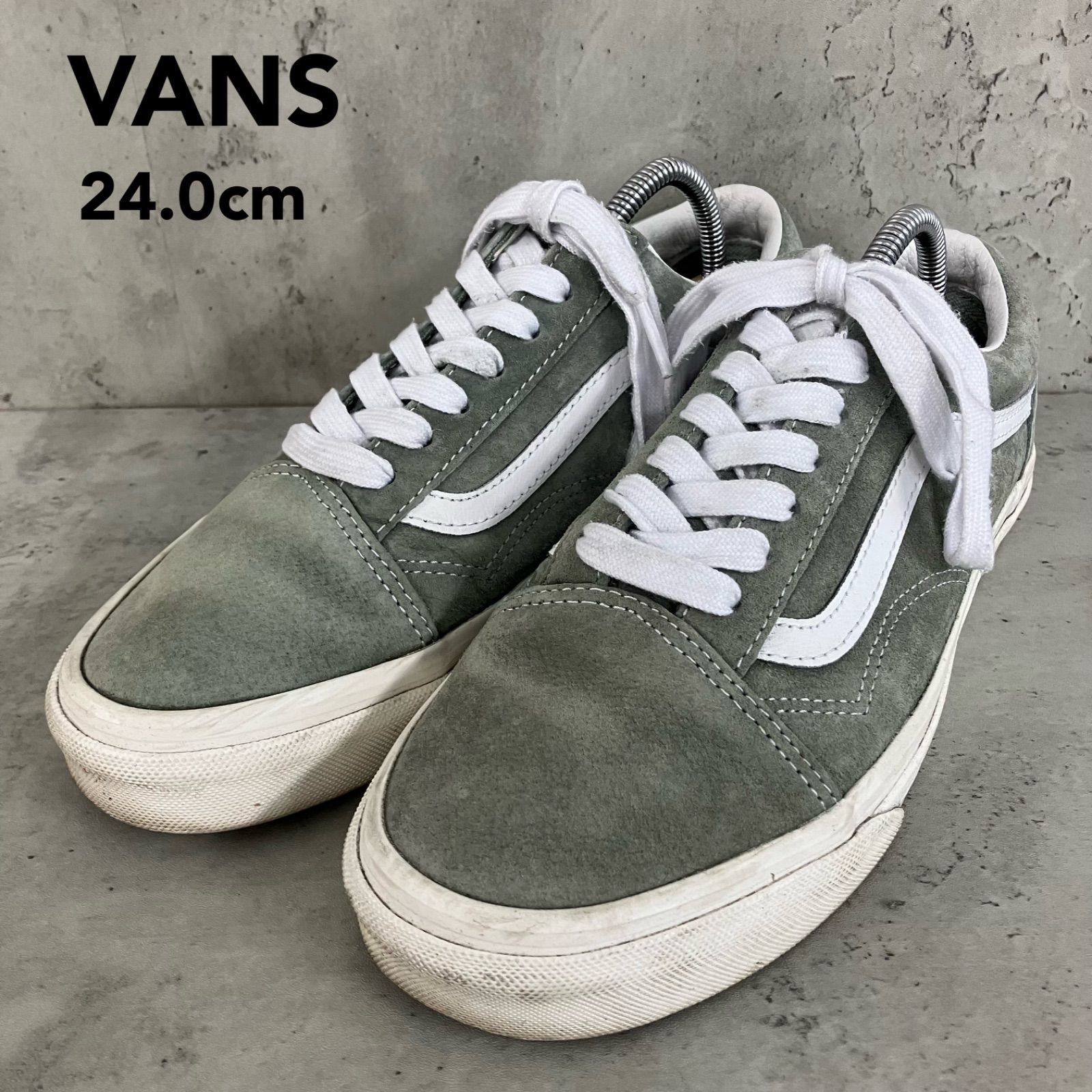 【希少カラー/美品】VANS OLD SKOOL バンズ オールドスクール V36OG Suede スエード グレー/セージグリーン系 24 ...