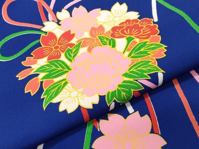 平和屋着物○小振袖 二尺袖 舞花文 洗える着物 CAAY8162gh 平和屋