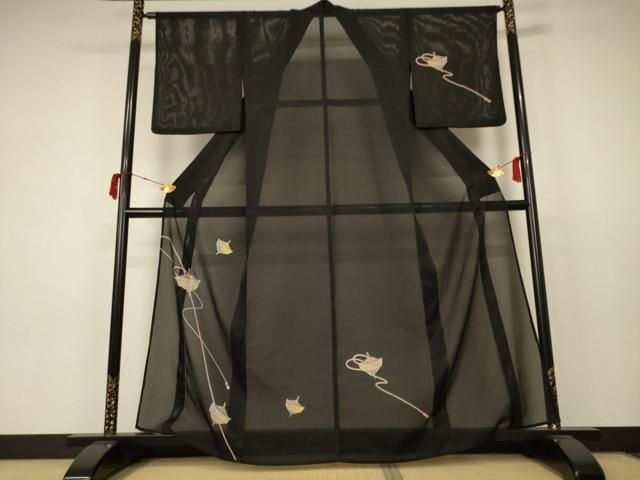 平和屋着物＊夏物　訪問着　縦絽　駒　金彩　洗える着物　AABC3473jd 平和屋着物＊夏物 訪問着 縦絽 駒 金彩 洗える着物 AABC3473jd