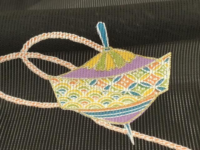 平和屋着物＊夏物 訪問着 縦絽 駒 金彩 洗える着物 AABC3473jd