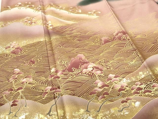 平和屋着物□豪華黒留袖 作家物 立波松文 暈し染め 金彩 正絹 逸品