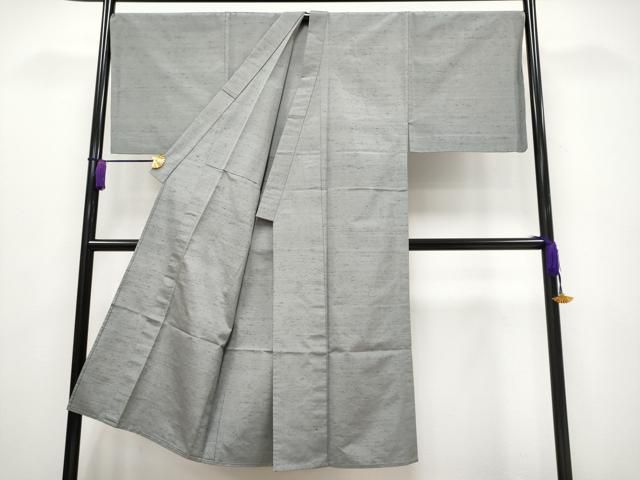 平和屋着物□極上 男性 紬 キングサイズ 単衣 色無地 煤色 逸品