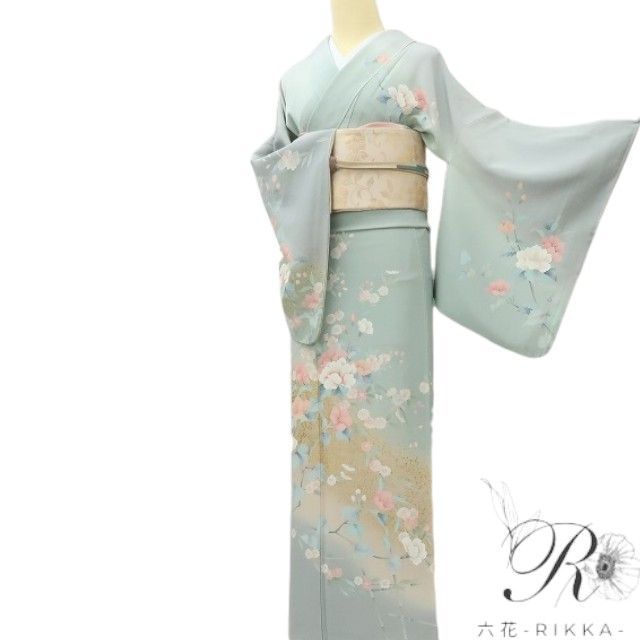 平和屋着物○京友禅の第一人者 松井青々 訪問着 道長草花文 金彩 正絹