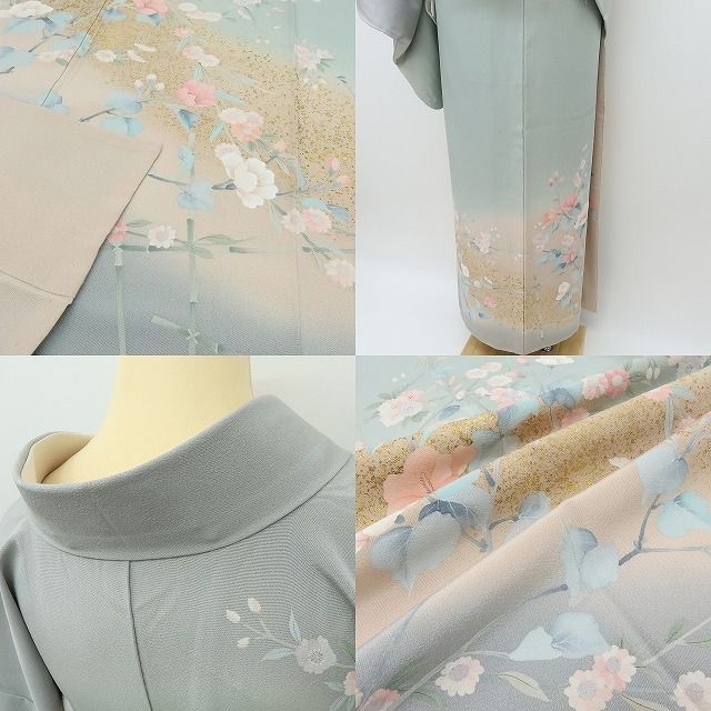 平和屋着物▽藤倉守正 訪問着 単衣 本塩沢 樹林文 正絹 逸品