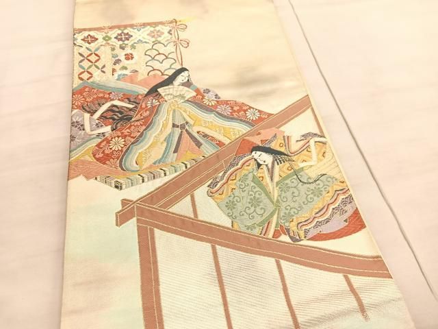 平和屋着物 六通柄袋帯 唐織 平安人物文 金糸 正絹 逸品 BAAV5677hv - メルカリ