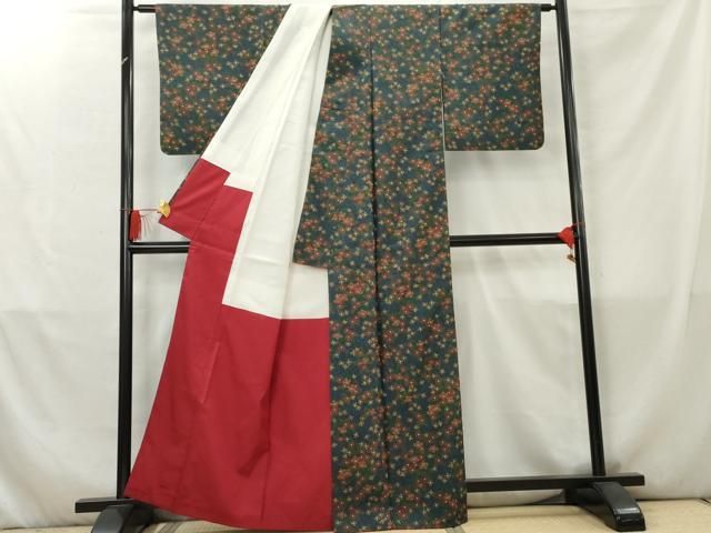 平和屋着物○本場染大島紬 葡萄唐草文 正絹 逸品 CAAZ0805vf