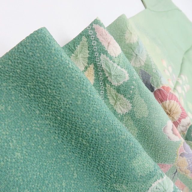 平和屋着物＊夏物 訪問着 絽 刺繍 蔦の葉芝文 暈し染め 正絹 逸品