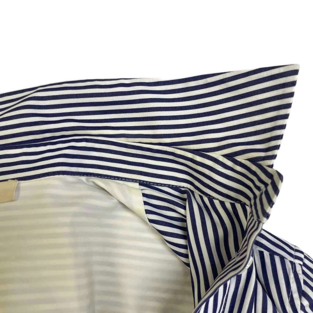 セリーヌ CELINE ストライプ シャツ ブラウス 比翼ボタン サイド