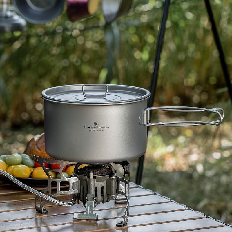 迅速発送】Boundless Voyage チタン 鍋 キャンプクッカーポット 蓋付き
