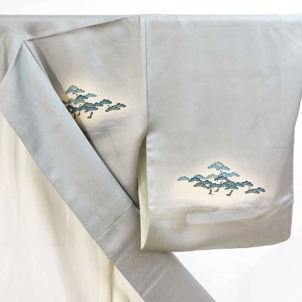 平和屋着物○名門 藤娘きぬたや・杢目絞り 訪問着 霞文 大丸扱い 正絹