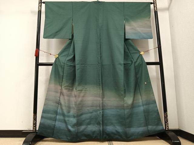 平和屋着物○石川県指定無形文化財 牛首紬 白山工房 手織り 訪問着 霞