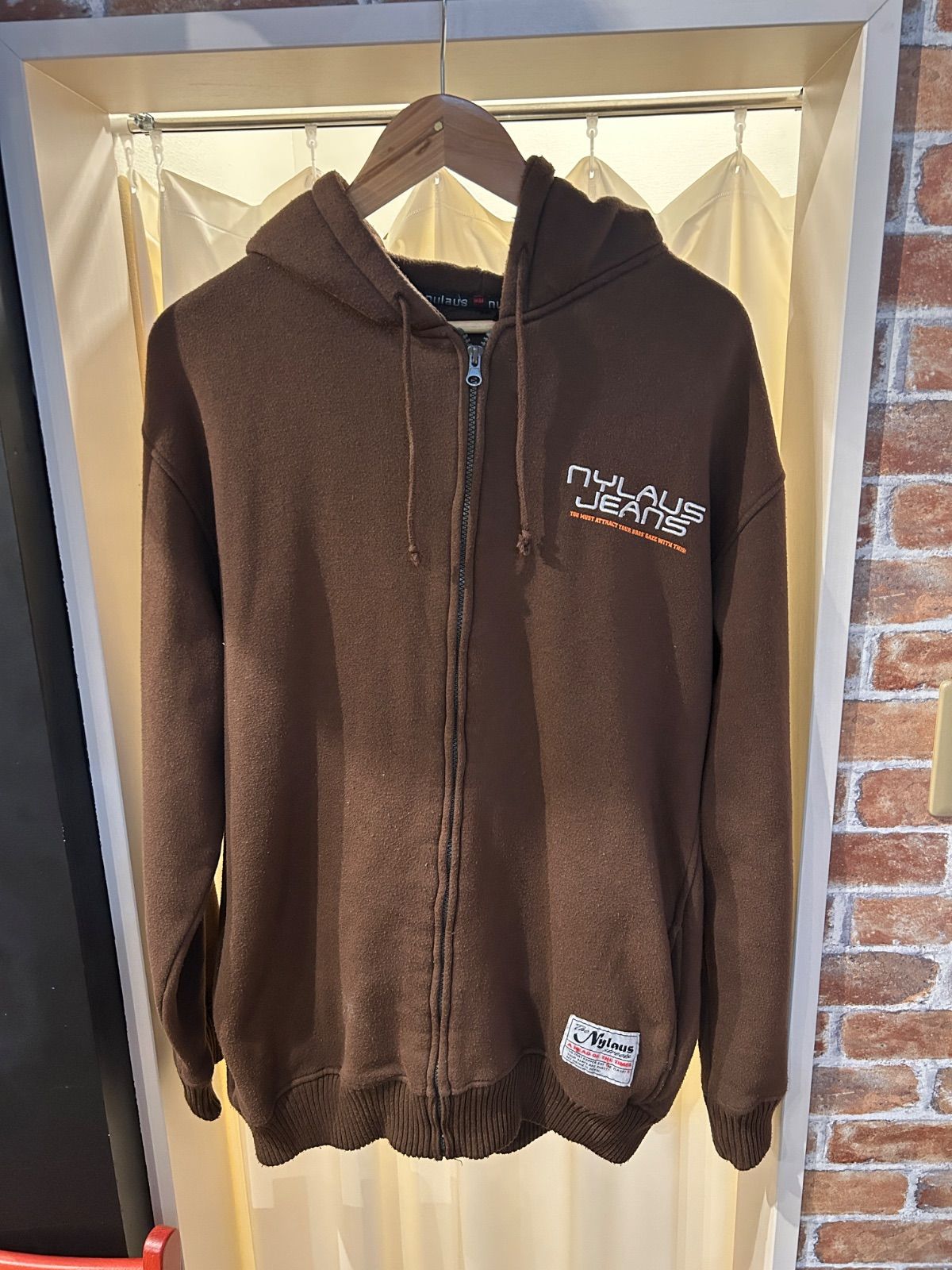 NYLAUS JEANS ナイラス トレーナー スウェット パーカー ジップアップパーカー ブラウン サイズXL A-1507 - メルカリ