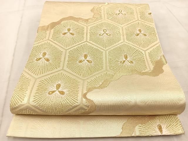 平和屋着物◎六通柄袋帯 道長亀甲松文 金糸 正絹 逸品 BAAV4999yc