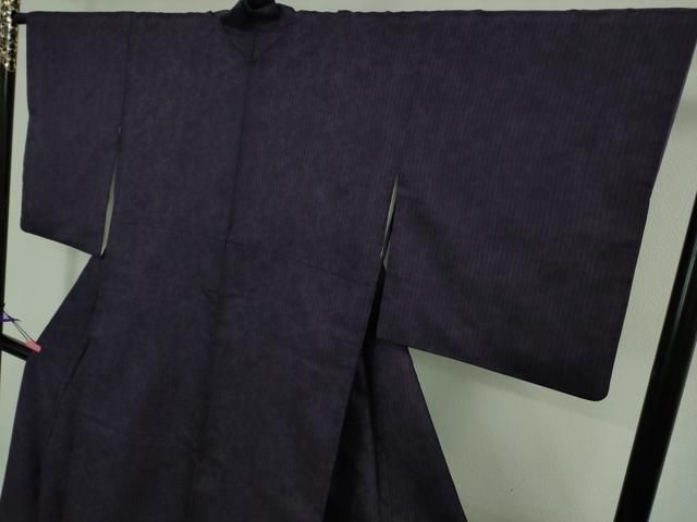 平和屋着物□極上 紋屋井関 御寮織 お召 鳳凰草花地紋 深紫色 逸品