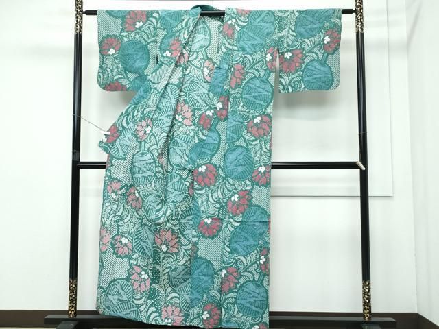 平和屋着物□極上 夏物 浴衣 有松鳴海絞り 地紙舞蝶文 綿