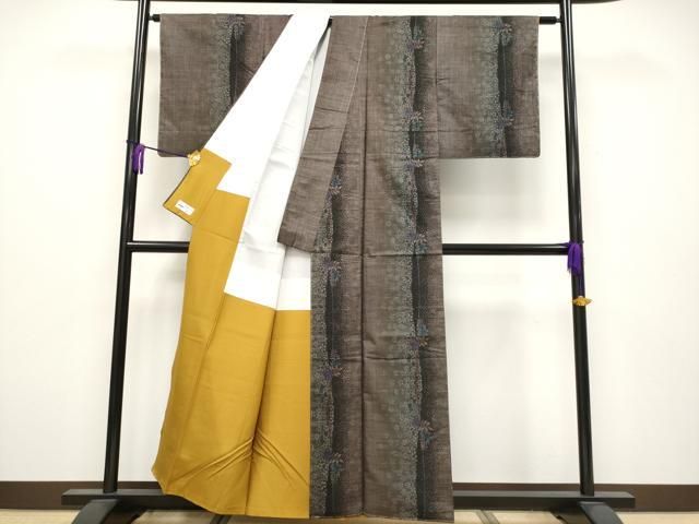 平和屋着物□極上 本場大島紬 9マルキ 泥染め 枝葉文 興紬商店謹製