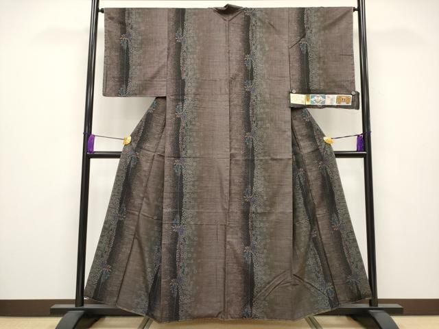 平和屋着物□極上 本場大島紬 9マルキ 泥染め 枝葉文 興紬商店謹製