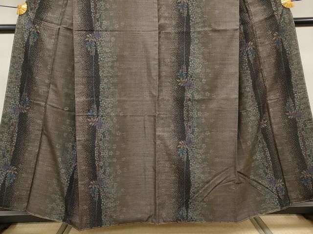 平和屋着物□極上 本場大島紬 9マルキ 泥染め 枝葉文 興紬商店謹製