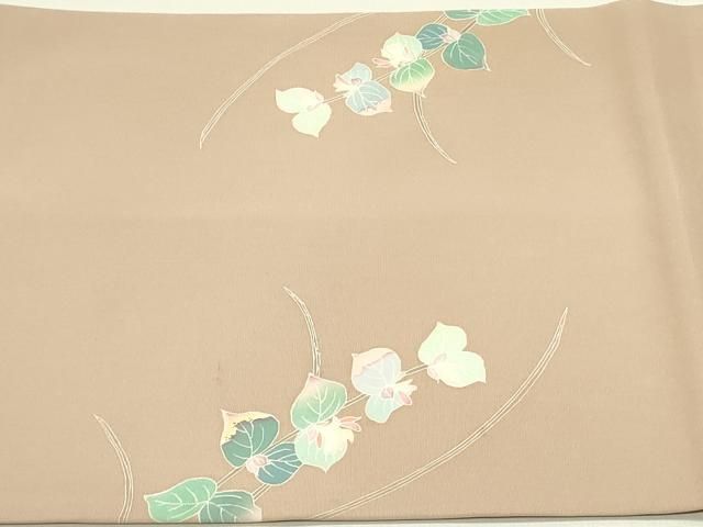 平和屋着物○塩瀬 九寸開き名古屋帯 友禅 作家物 草花 正絹 逸品