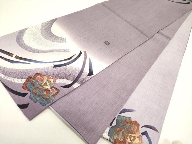 平和屋着物○太鼓柄袋帯 作家物 紬地 舞花 ろうけつ染め 正絹 逸品 未