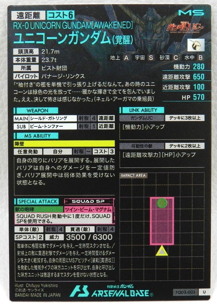 ユニコーンガンダム(覚醒) FQ03-003[U] ガンダム アーセナルベース 中古品(075) - メルカリ