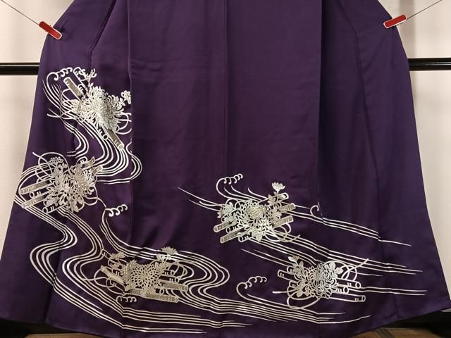 平和屋着物○豪華色留袖 駒刺繍 雪芝草花文 金彩 正絹 逸品 CAAZ2549ut